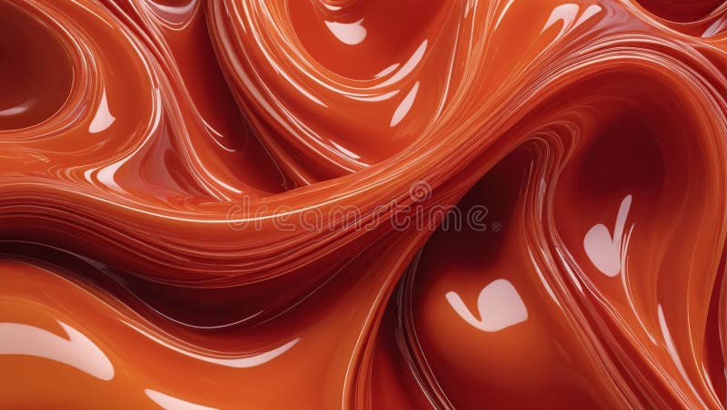 Fiery Red and Orange Translucent Waves Organic 3D Texture Pattern Stock ...