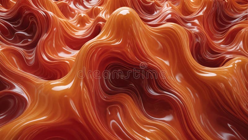 Fiery Red and Orange Translucent Waves Organic 3D Texture Pattern Stock ...