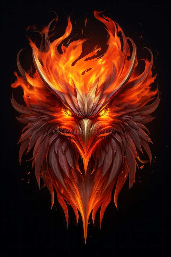 Fiery Red Phoenix Bird Head Stock Photo - Image of attack, myth: 342930396