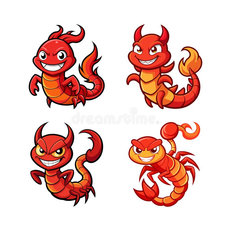 Fiery Red Scorpion: Design stock vector. Illustration of arachnid ...