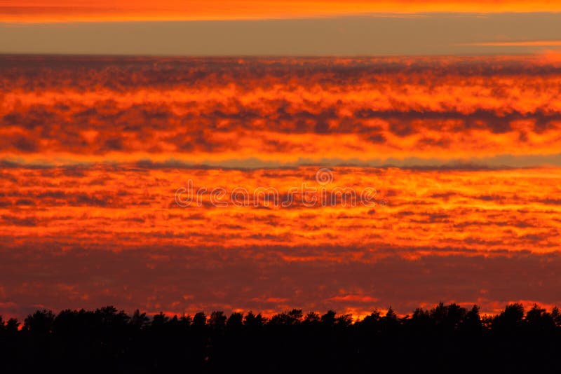 Fiery red sunset clouds stock image. Image of heaven - 81226789