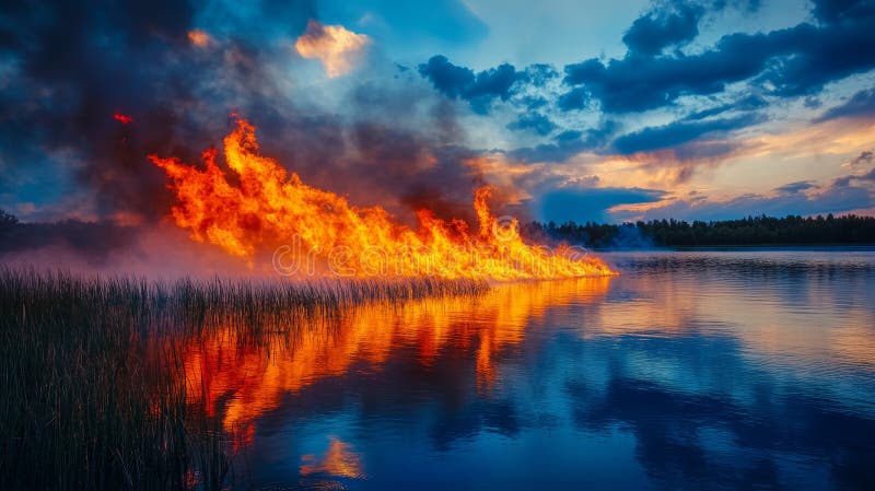 Fiery Reflection a Symbol of Courage and Sacrifice on Firefighter Day ...