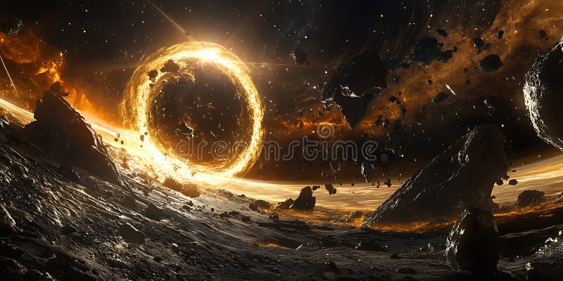 Fiery Ring Abstract Background Cosmic Nebula Space Wallpaper Stock ...