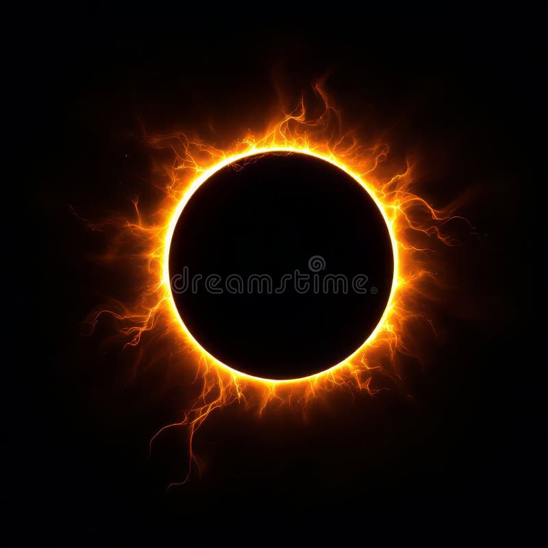 Fiery Ring Abstract Glow Surrounding a Dark Shape with Intense Energy ...