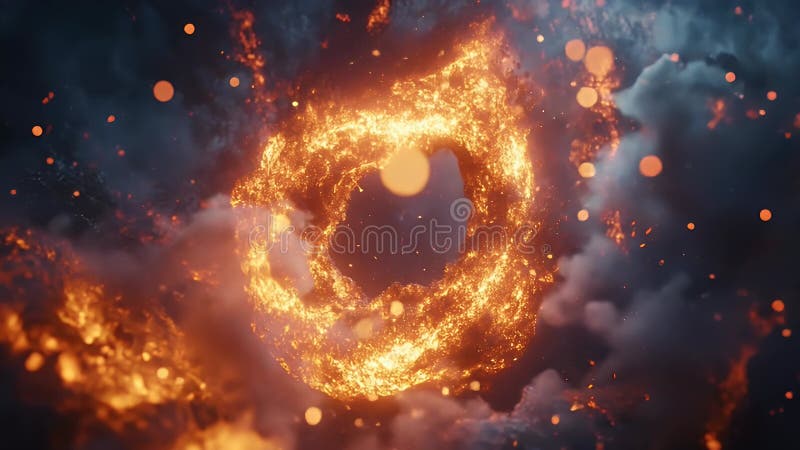 Fiery Ring of Energy stock footage. Video of particles - 388411908