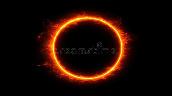 Fiery Ring of Fire Abstract Background Stock Illustration ...