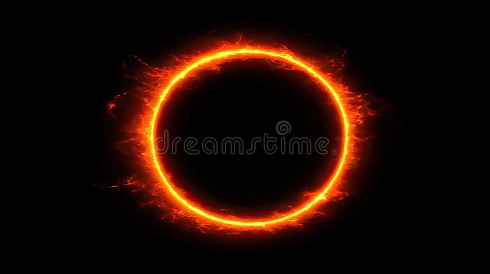 Fiery Ring of Fire Abstract Background Stock Illustration ...