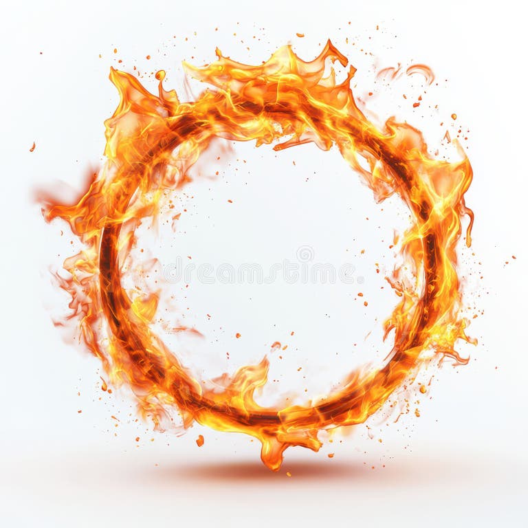 Fiery Ring of Fire Abstract Burning Circle Design Stock Illustration ...