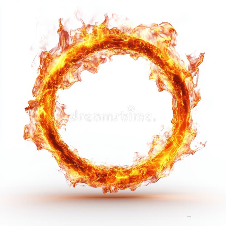 Fiery Ring of Fire Abstract Burning Circle Design Stock Illustration ...