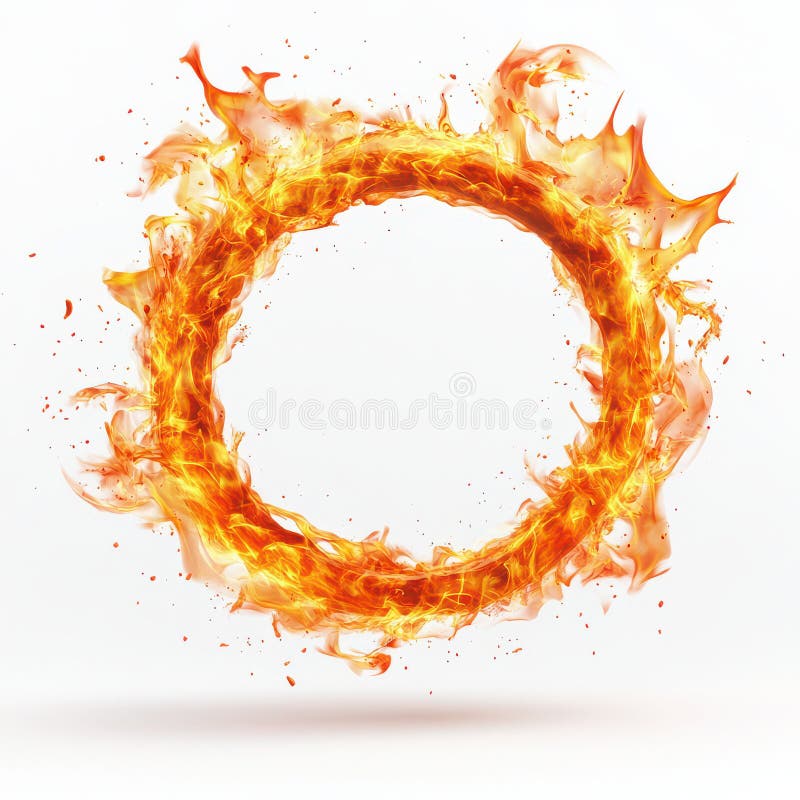 Fiery Ring of Fire Abstract Burning Circle Stock Illustration ...