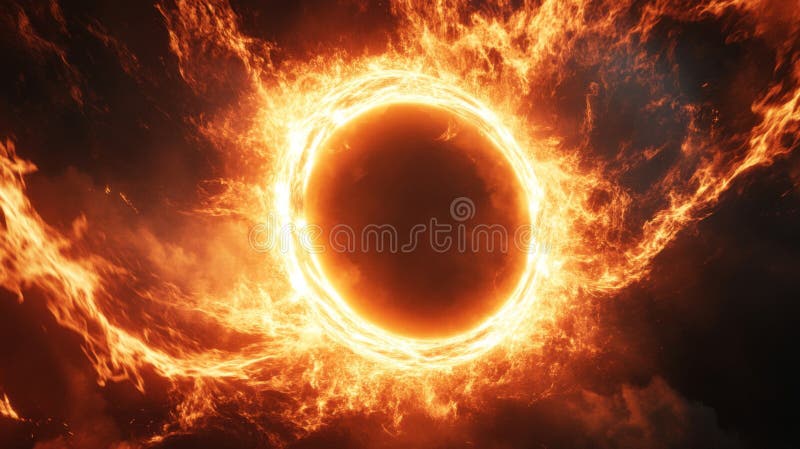 Fiery Ring of Fire Abstract Cosmic Background Stock Illustration ...