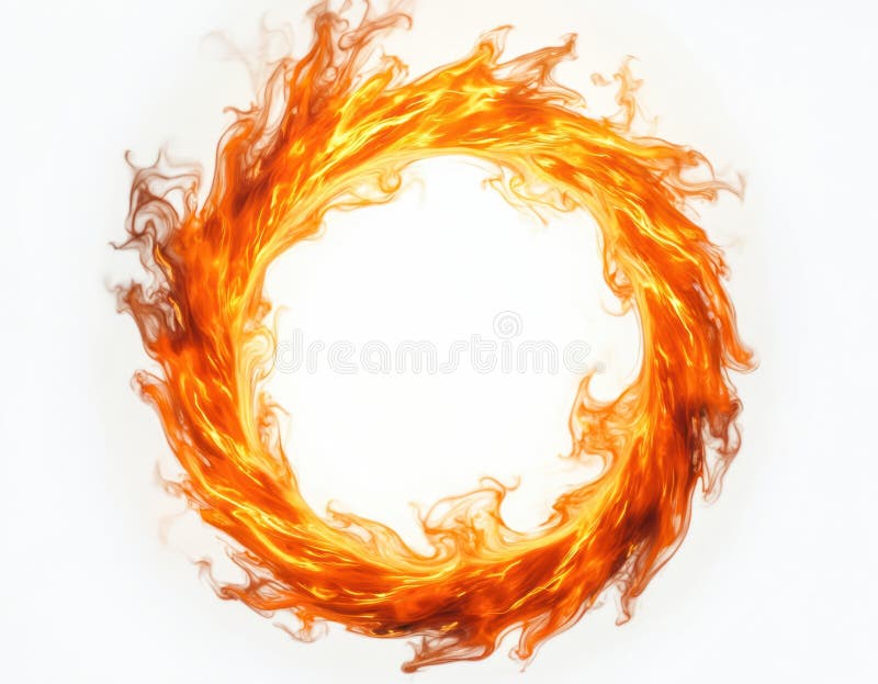 Fiery Ring of Flames Isolated on Transparent Background. Burning Circle ...