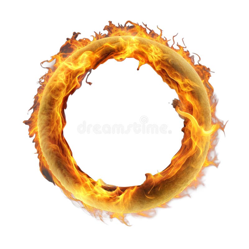Fiery Ring with Flames on Transparent Background Stock Image - Image of ...