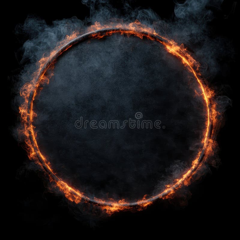 Fiery Ring of Smoke and Flames Stock Illustration - Illustration of ...