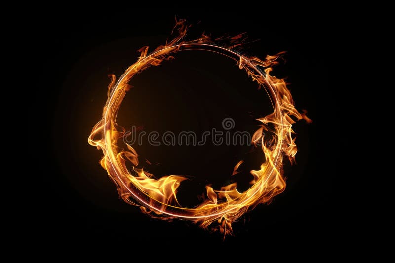 A Fiery Ring Surrounded by Darkness Stock Image - Image of danger ...