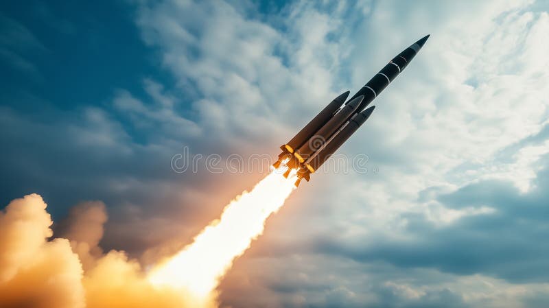 A Fiery Rocket Soars into the Clouds, Symbolizing Growth and the Drive ...