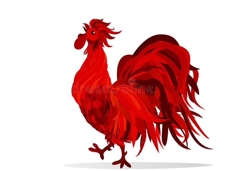 Fiery Rooster. Vector.Symbol 2017.Isolated Profile Red Cockerel Stock ...