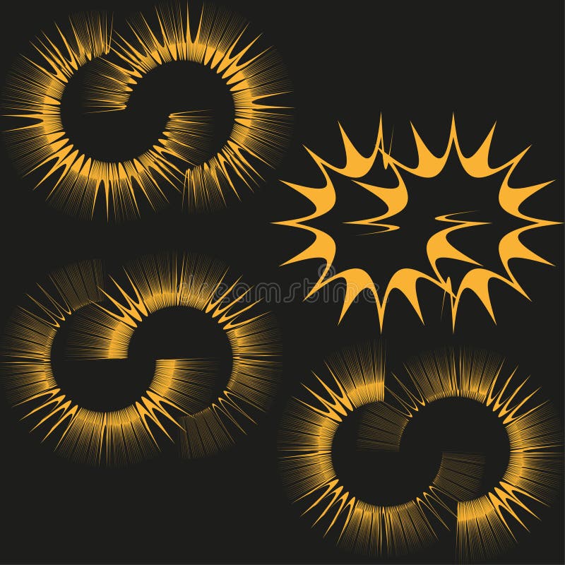 Fiery S Icons. Glowing Gold Pattern. Radiant Loop Vector. Dark Backdrop ...