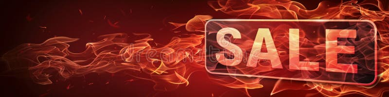 Fiery Hot Sale Design with Shopping Bag. Eps10 Vector. Stock Vector ...