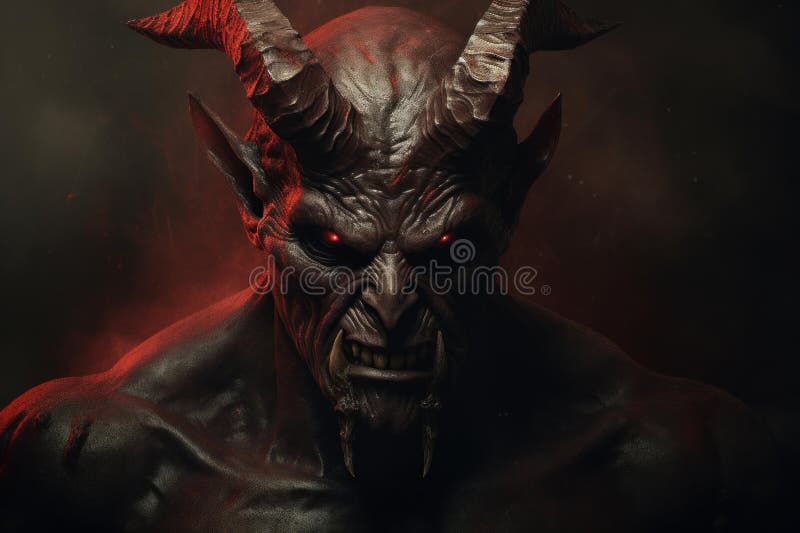 Fiery Satan Devil Fire Portrait. Generate Ai Stock Illustration ...