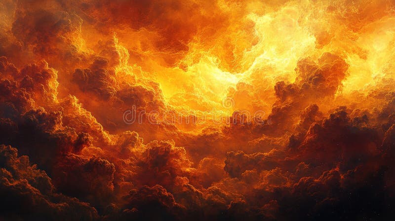 Fiery Sky, Dramatic Clouds, Intense Light, Powerful Scene, for Use in ...