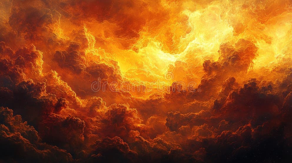 Fiery Sky, Dramatic Clouds, Intense Light, Powerful Scene, for Use in ...