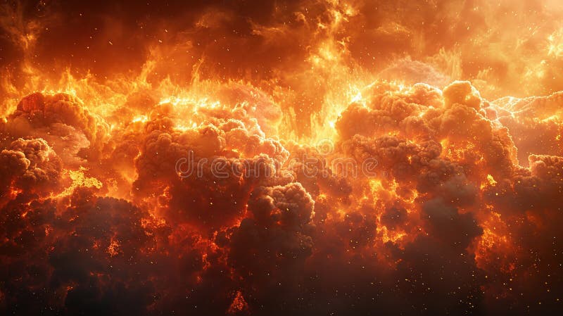 Fiery Sky - a Dramatic Visualization of a Cosmic Explosion Stock ...