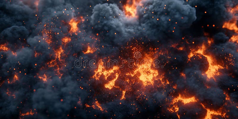 Fiery Smoke and Embers a Dramatic Background Image Stock Illustration ...
