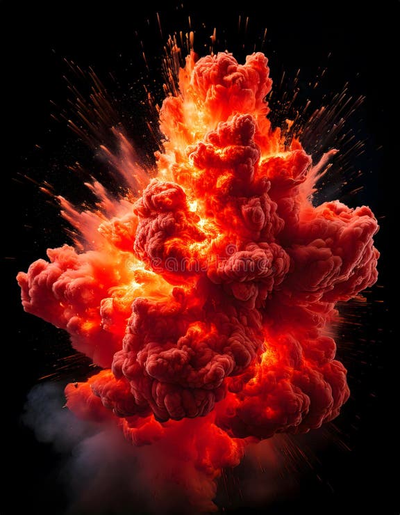Fiery Smoke Explosion stock illustration. Illustration of impact ...