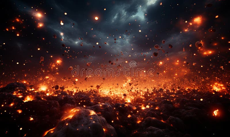 Fiery Smoke Flying through the Air Stock Image - Image of heat ...