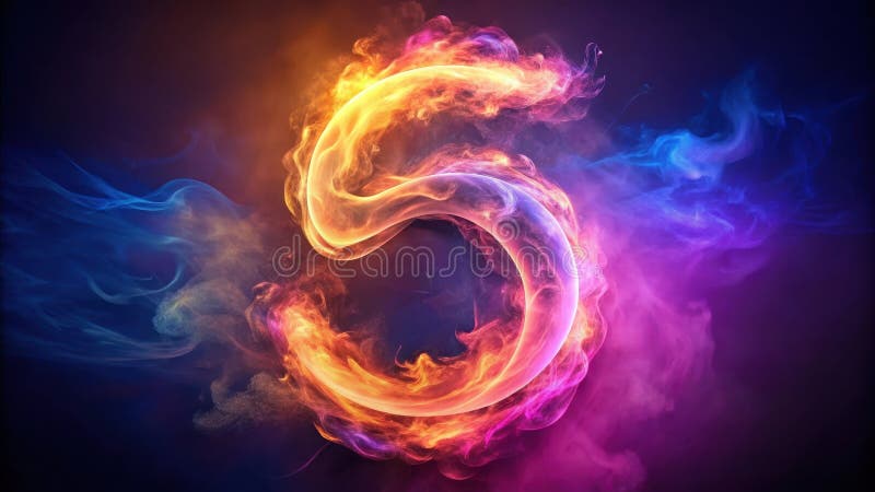 Fiery and Smoky Abstract Number Five Design for a Dynamic Background ...