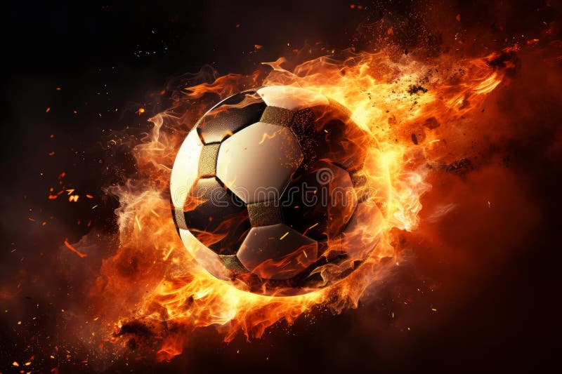Fiery Soccer Ball Fire Flame. Generate Ai Stock Image - Image of motion ...