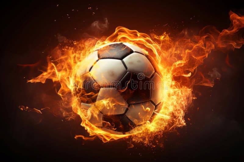 Fiery Soccer Ball Fire Mockup. Generate Ai Stock Illustration ...