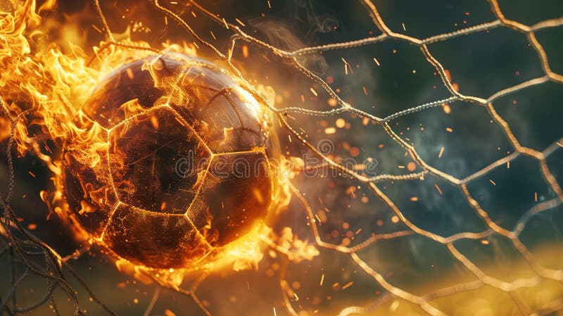 Fiery Soccer Ball in Dynamic Flames Stock Image - Image of soccer ...
