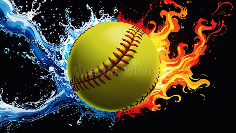 Fiery Softball Splash Stock Illustrations – 3 Fiery Softball Splash ...