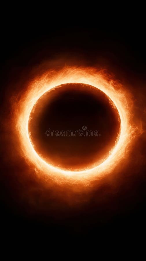 Fiery Solar Eclipse with a Glowing Ring of Fire Against a Dark Sky, AI ...