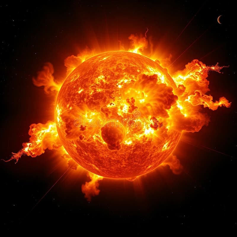 Fiery Solar Eruption stock image. Image of quail, space - 361298725