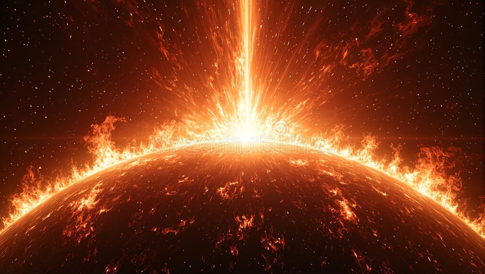 Fiery Solar Flare Engulfing Earths Atmosphere Stock Illustrations – 3 ...