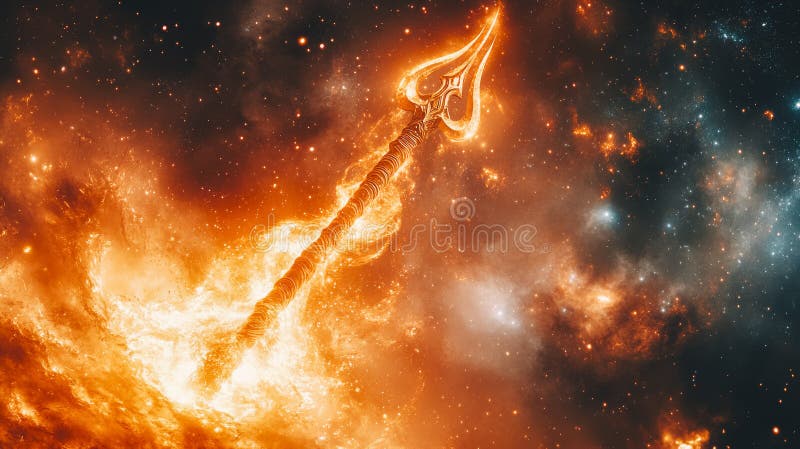 Fiery Space Nebula and Cosmic Whirl Abstract Background Stock Image ...