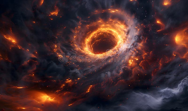 Fiery Space Vortex – Cosmic Black Hole Illustration. Generative Ai ...