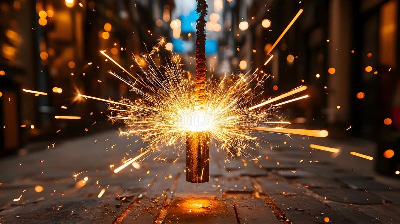 Fiery Sparkler Burst stock illustration. Illustration of sparks - 380054340