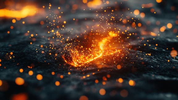Fiery AI-Generated Sparkles Stock Illustration - Illustration of ...