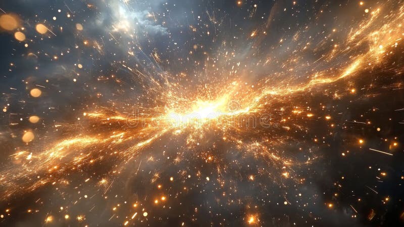 Fiery Sparks Exploding in a Glowing Burst of Light Stock Illustration ...