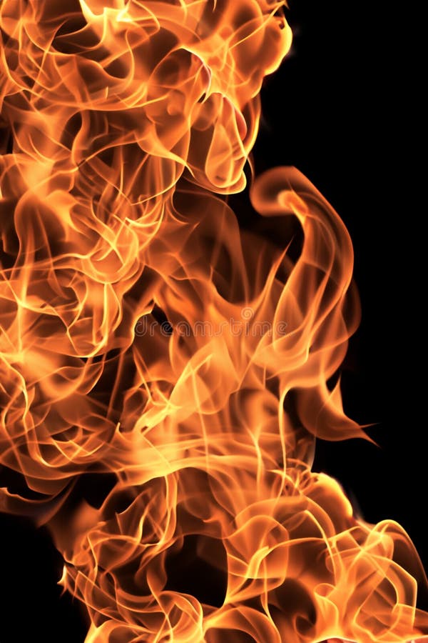 Fiery Spectacle: Flames on a Dark Stage Stock Image - Image of ...