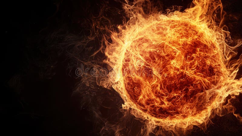 Fiery Sphere of Energy and Flames Stock Illustration - Illustration of ...