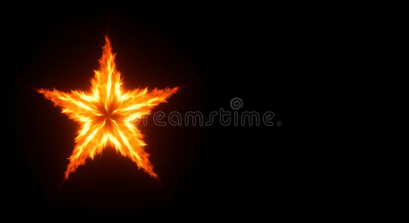 Fiery Star Bursting with Intense Orange Flames on a Black Background ...