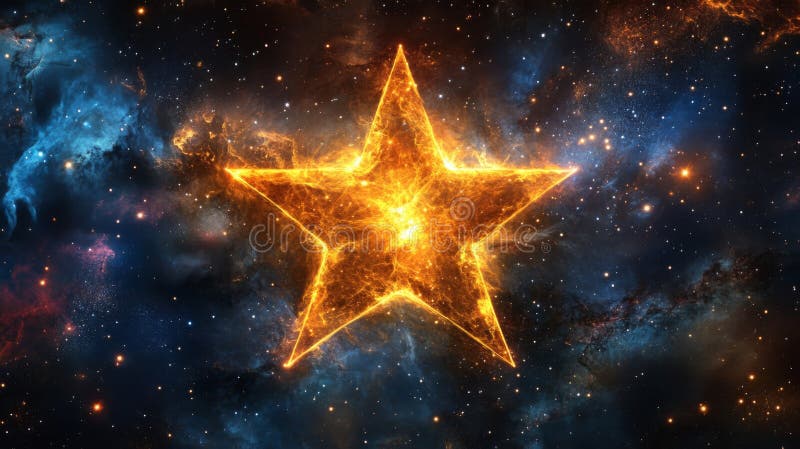 Fiery Star in a Cosmic Nebula Stock Illustration - Illustration of ...