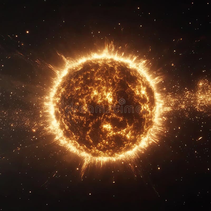 Fiery Star Explosion in Space Stock Image - Image of astrophysics, fire ...