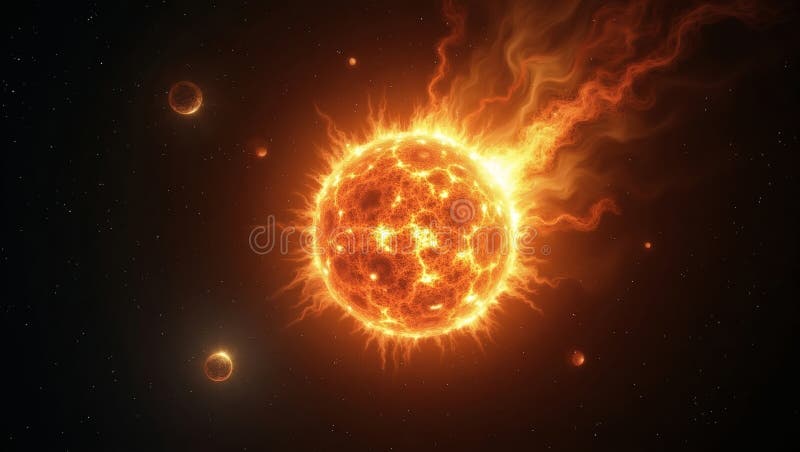 A Fiery Star, Radiating Intense Energy, Dominates the Dark Expanse of ...