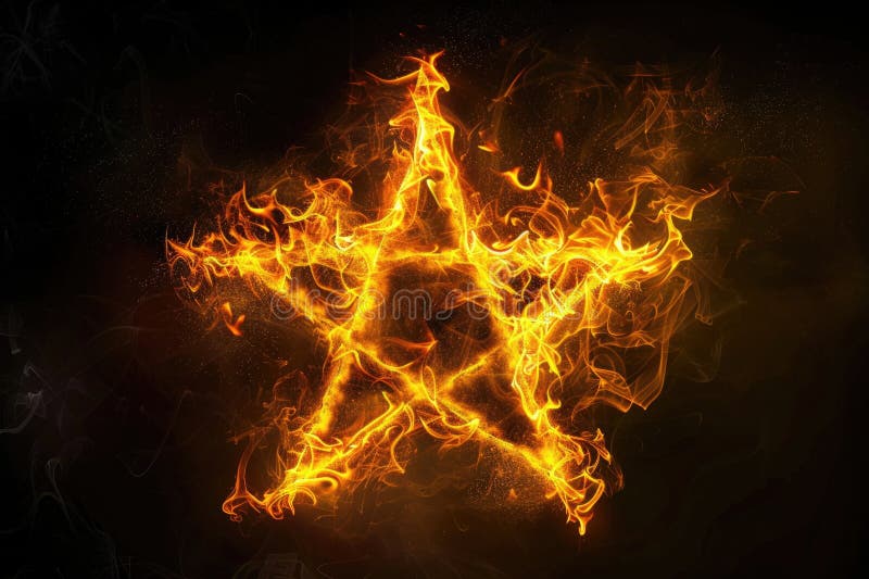 Fiery Star Shines Brightly Dark Background Stock Photos - Free ...